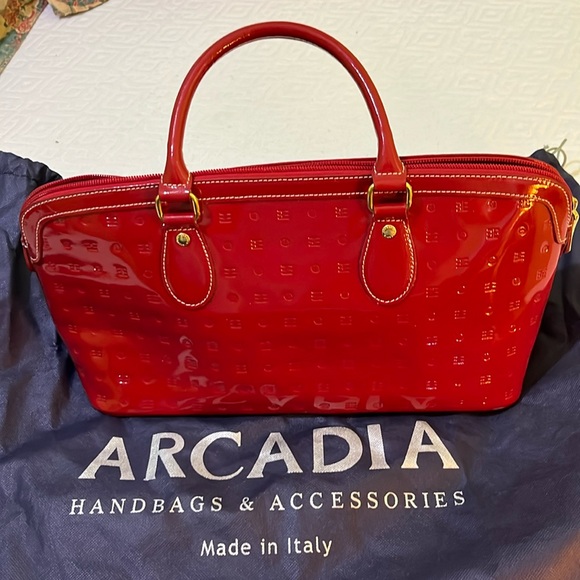 Arcadia | Bags | Arcadia Handle Satchel In Red Patent Leather | Poshmark